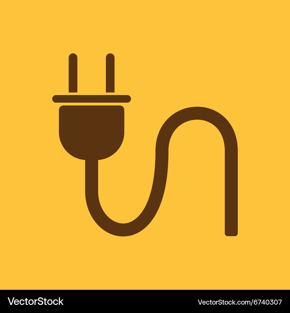 Plug icon electric symbol flat Royalty Free Vector Image
