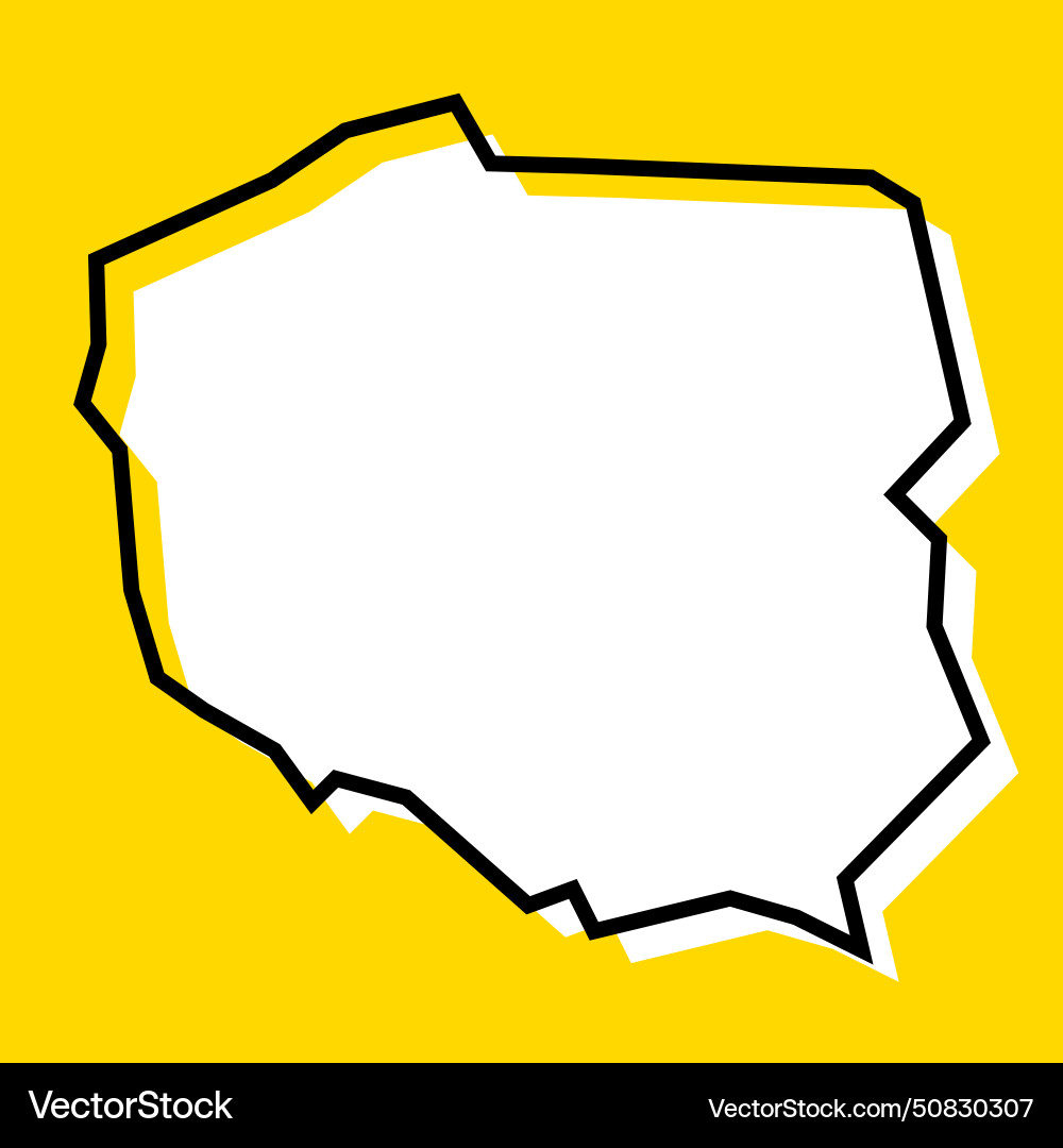 Poland simplified map Royalty Free Vector Image