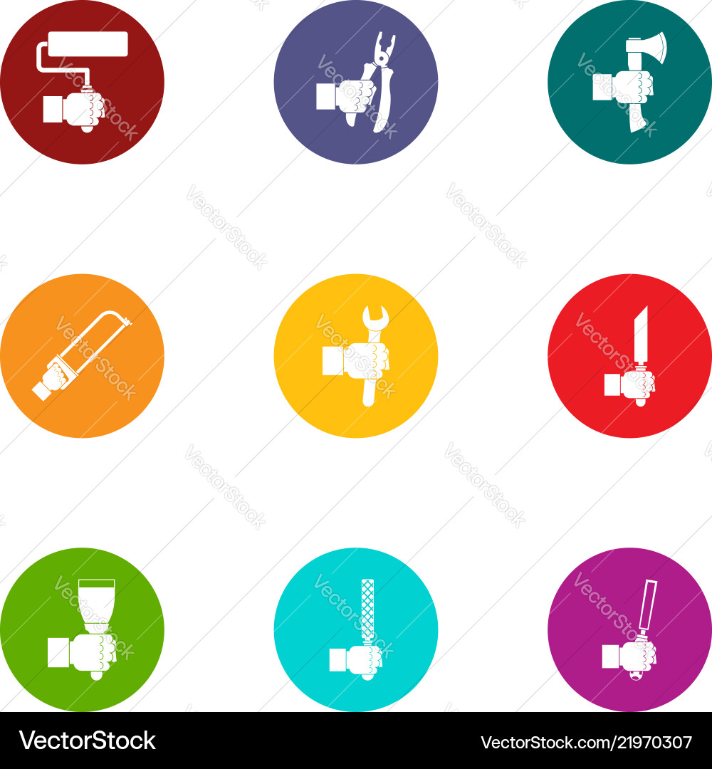 Stain icons set flat style Royalty Free Vector Image