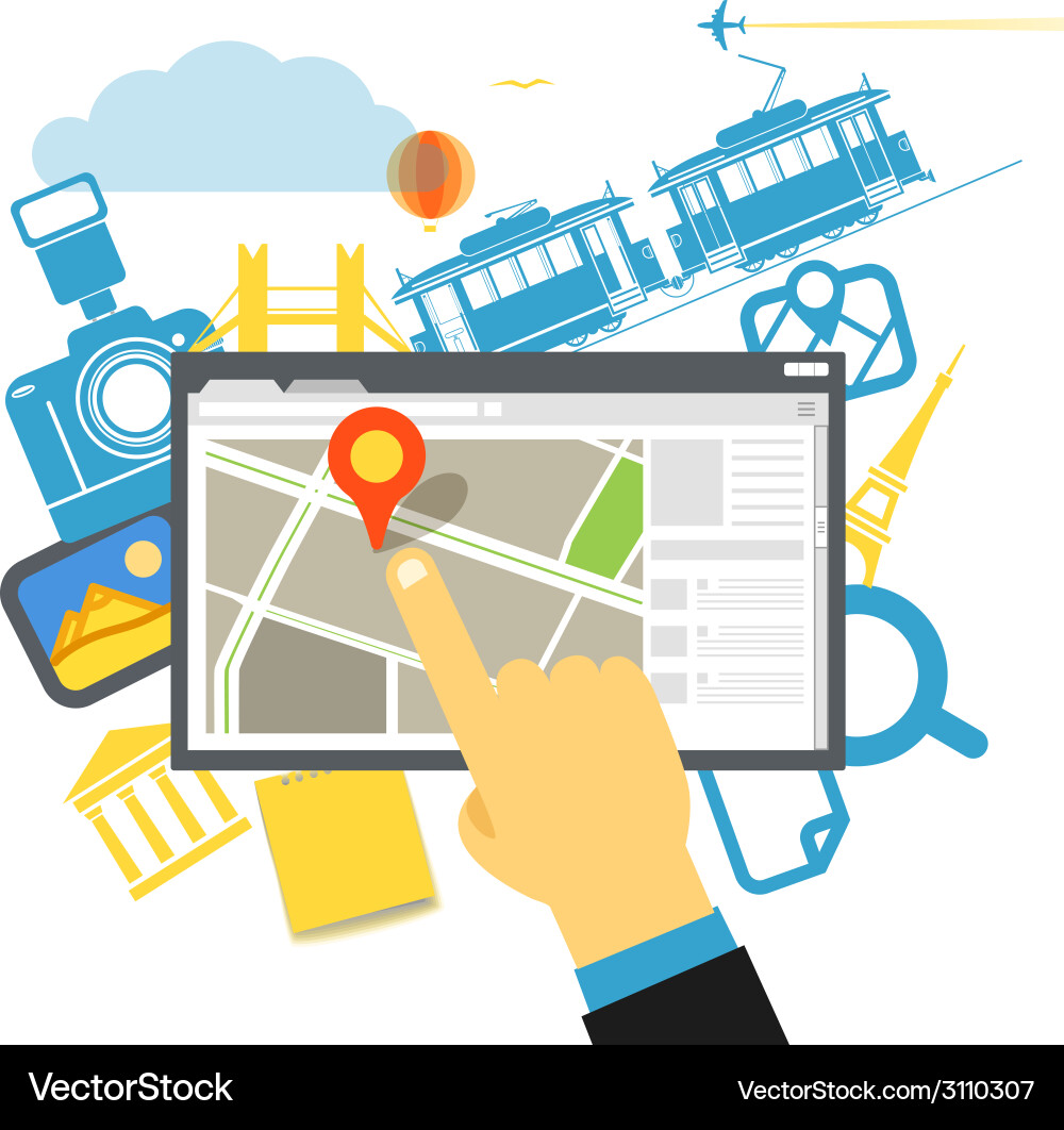 Travel destination on white Royalty Free Vector Image