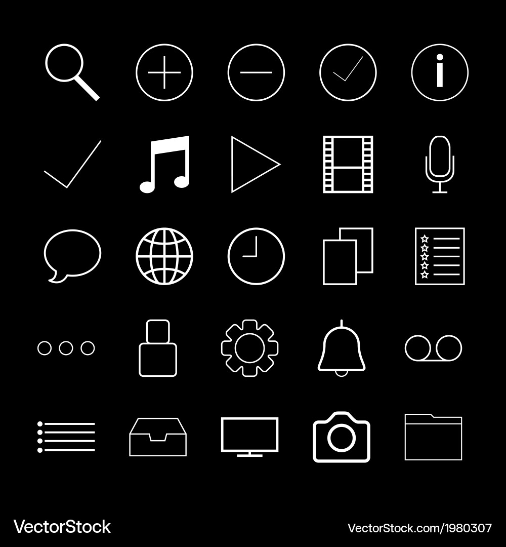 White thin line icons for web Royalty Free Vector Image