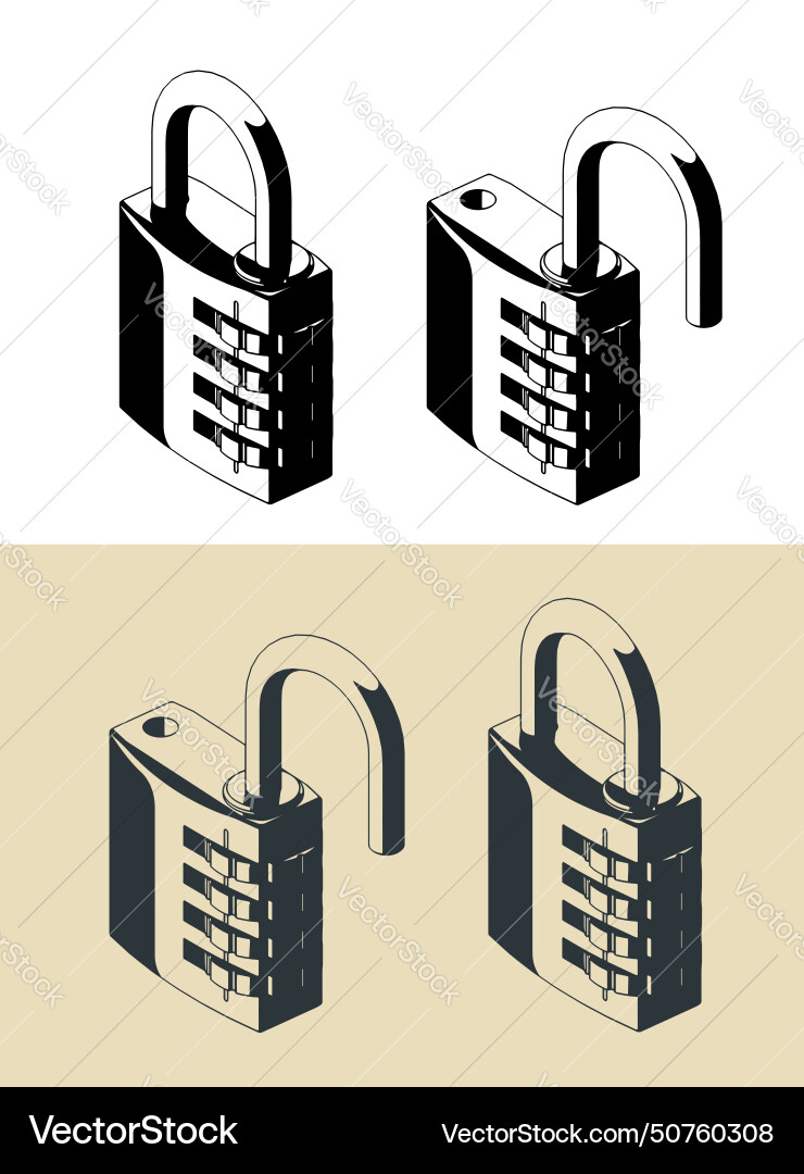Combination padlock Royalty Free Vector Image - VectorStock