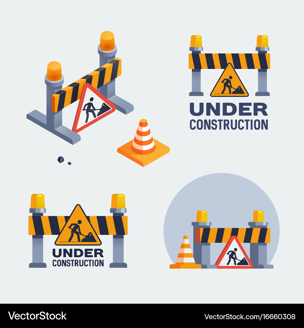 Construction Site Badges & Logos Royalty Free Vector