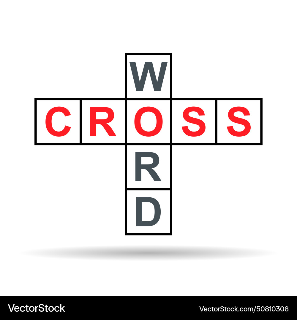 Crossword concept shadow icon cross word graphic Vector Image