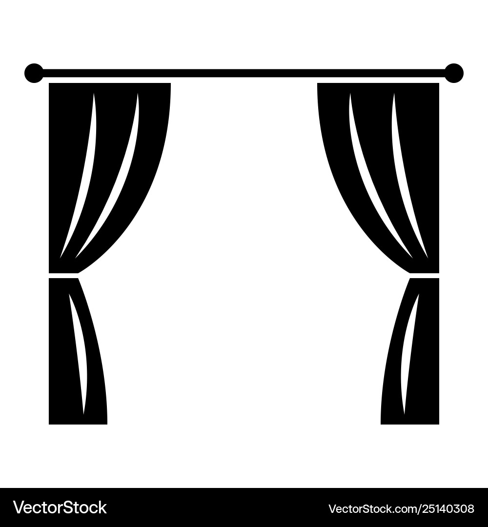 Curtains icon on white background Royalty Free Vector Image