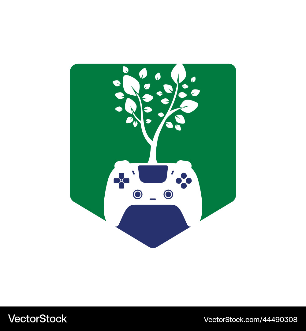 Eco game icon logo design template Royalty Free Vector Image