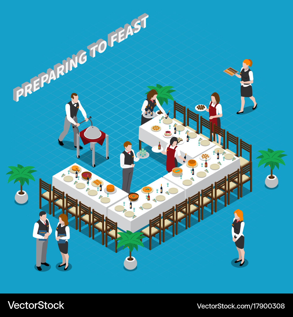 Feast Preparation Isometric Royalty Free Vector Image