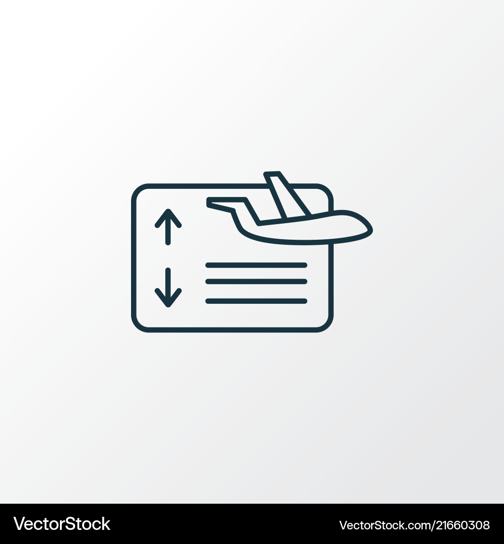 Flight board icon line symbol premium quality Vector Image