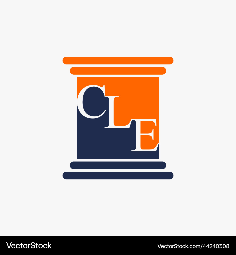 Letter cle serif font from top to bottom pillar Vector Image