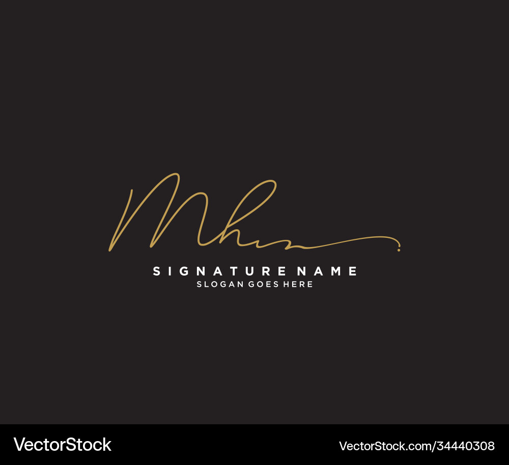 Letter mh signature logo template Royalty Free Vector Image