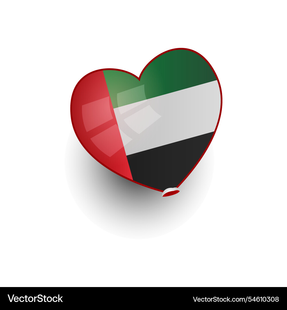 Love shape balloon uae nation flag Royalty Free Vector Image