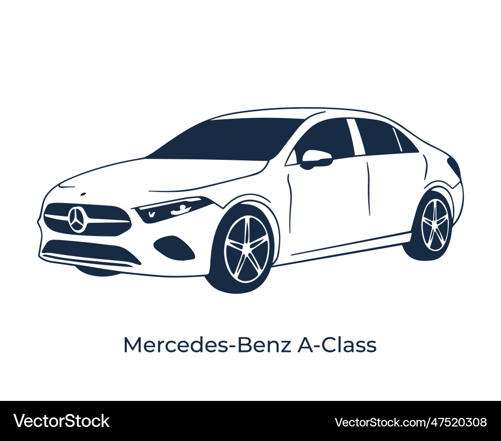 Mercedes-Benz Car Silhouettes Royalty Free Vector Image