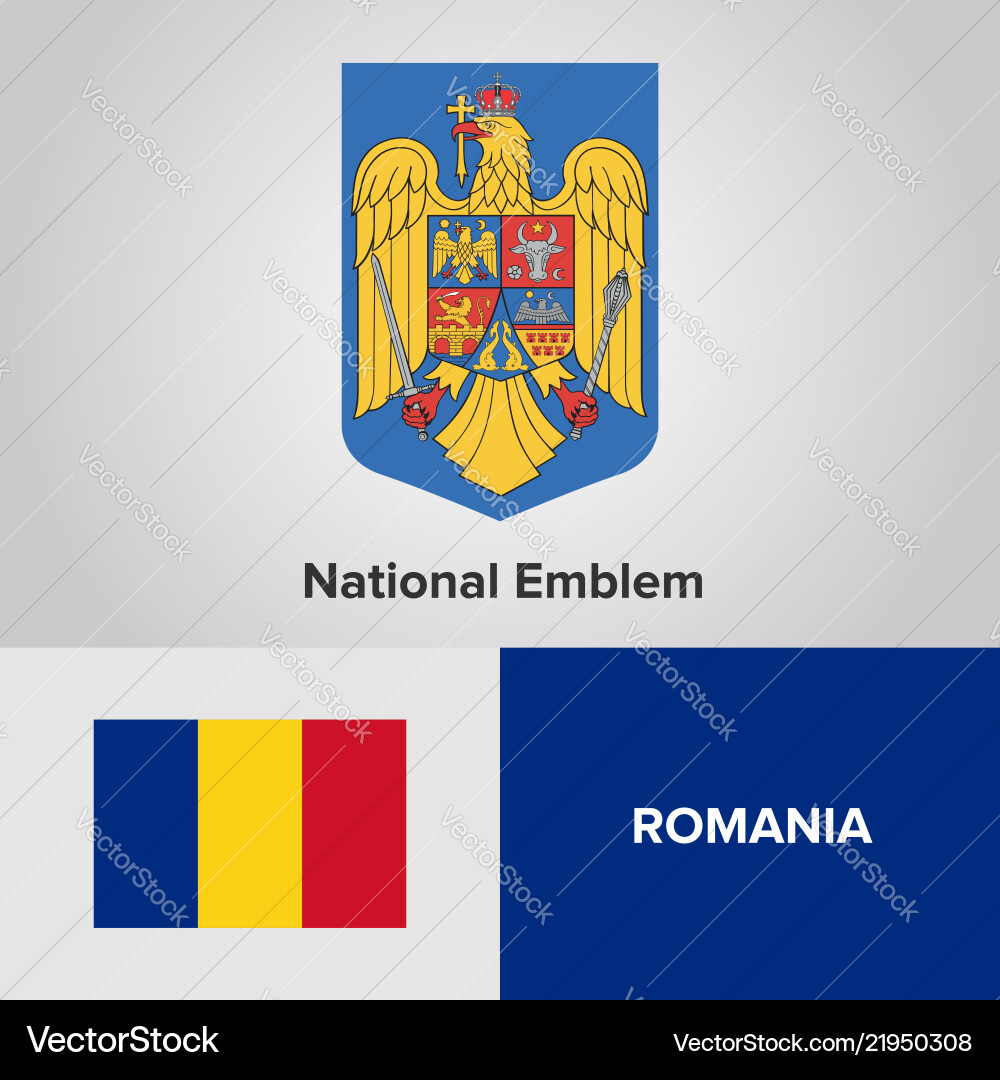 National emblem and flag Royalty Free Vector Image