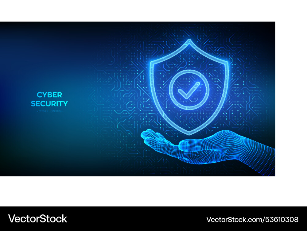 Security shield cyber security protection shield Vector Image