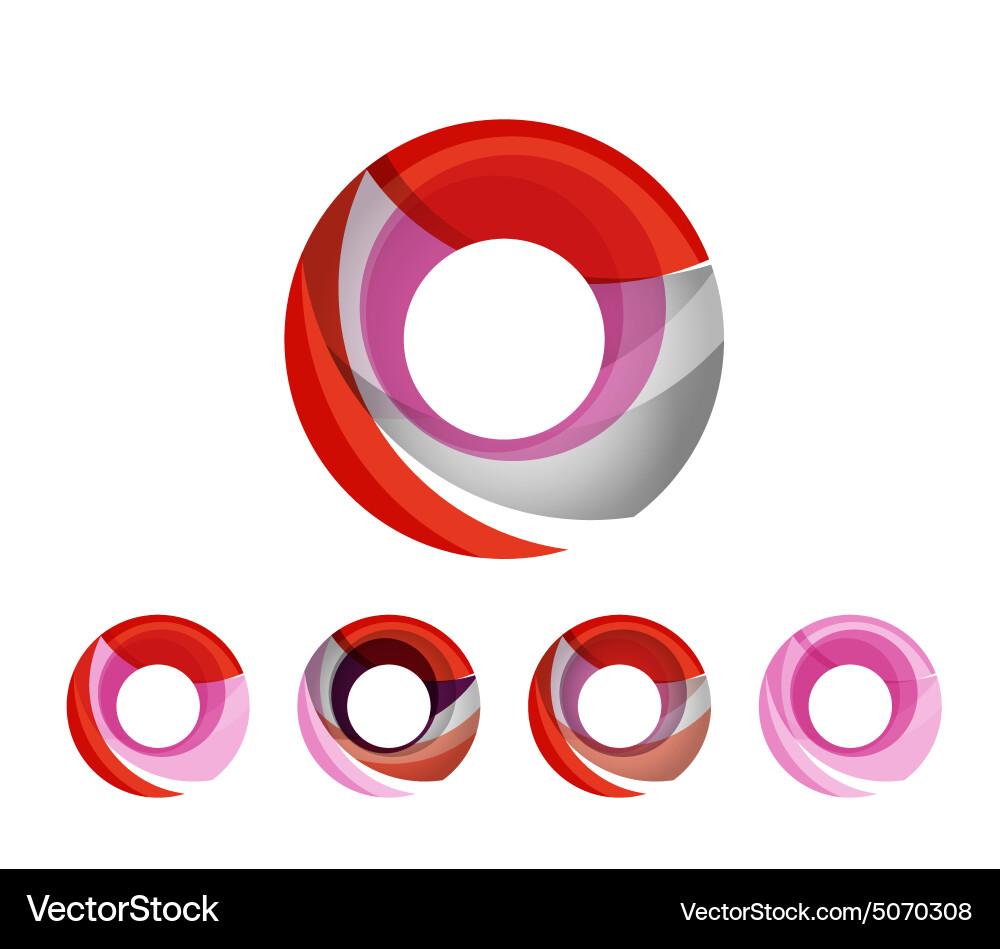 Set of abstract geometric company logo ring Vector Image