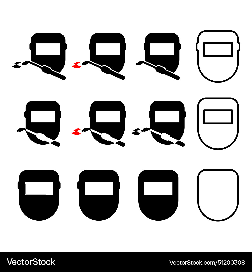 Set of welding technology icon metal tool Vector Image