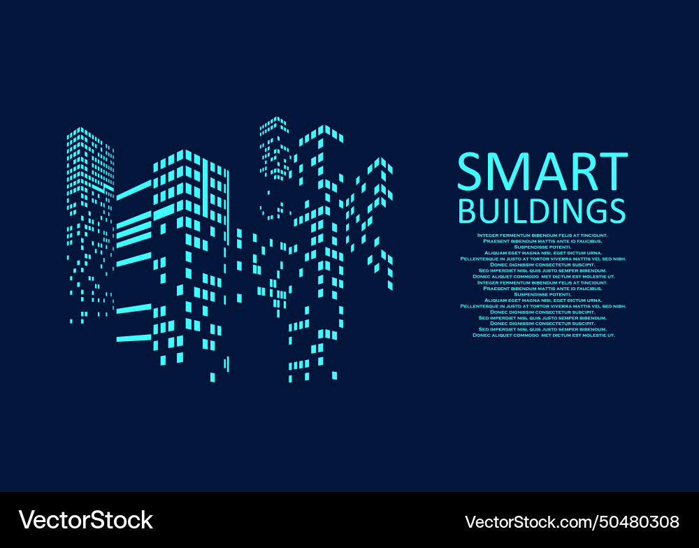 Smart building concept design Royalty Free Vector Image
