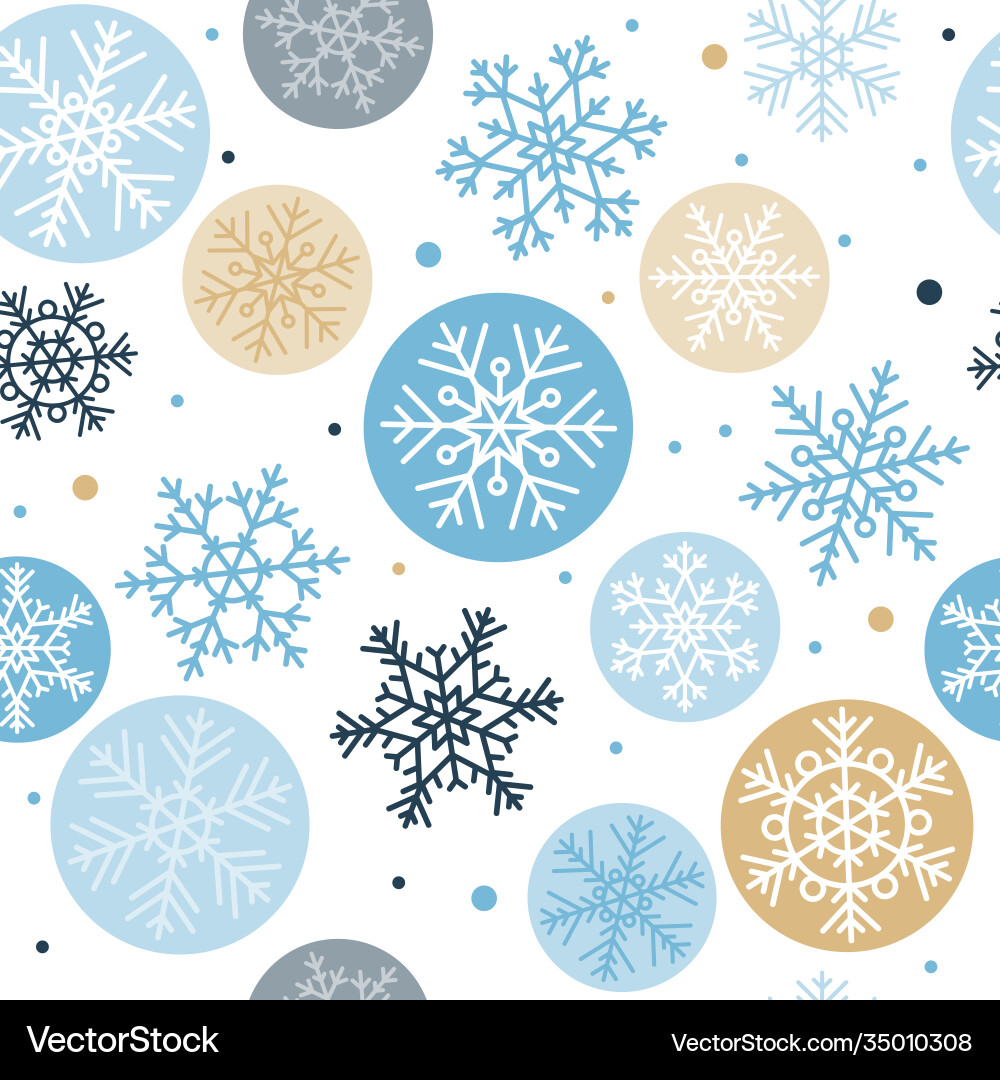 Snowflakes seamless pattern winter concept Vector Image