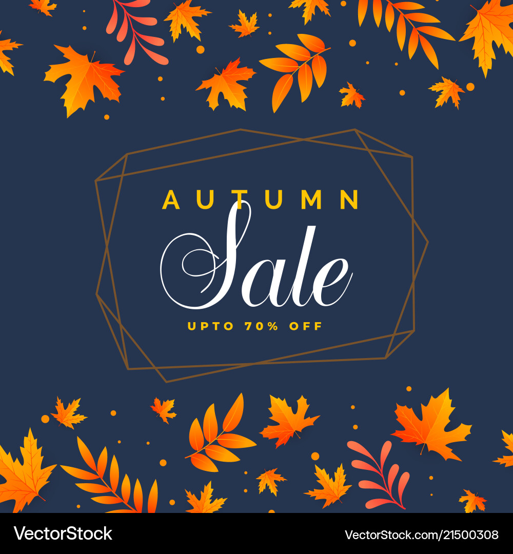 Stylish autumn sale background with falling leaves