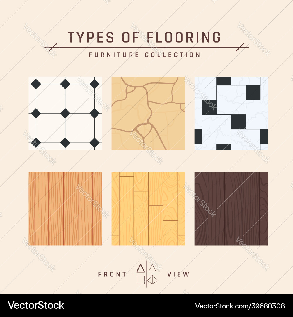 Types of flooring in flat style Royalty Free Vector Image