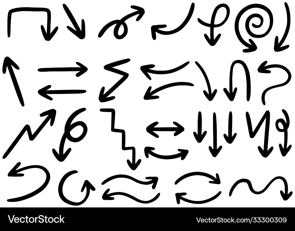 0076 hand drawn arrows Royalty Free Vector Image