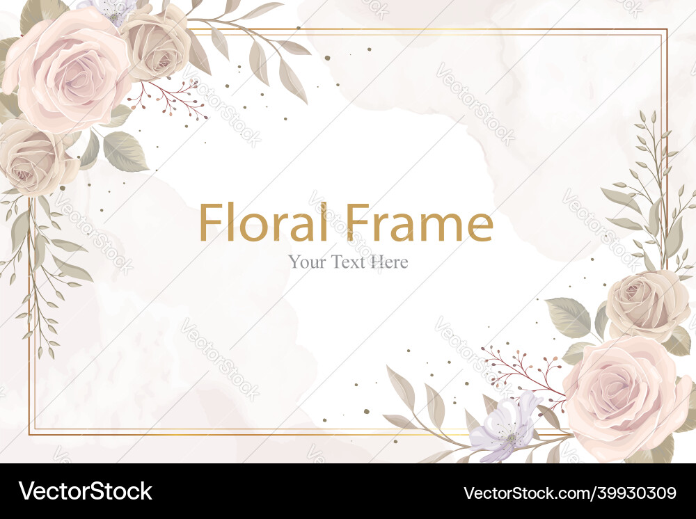 Beautiful floral frame background design Vector Image