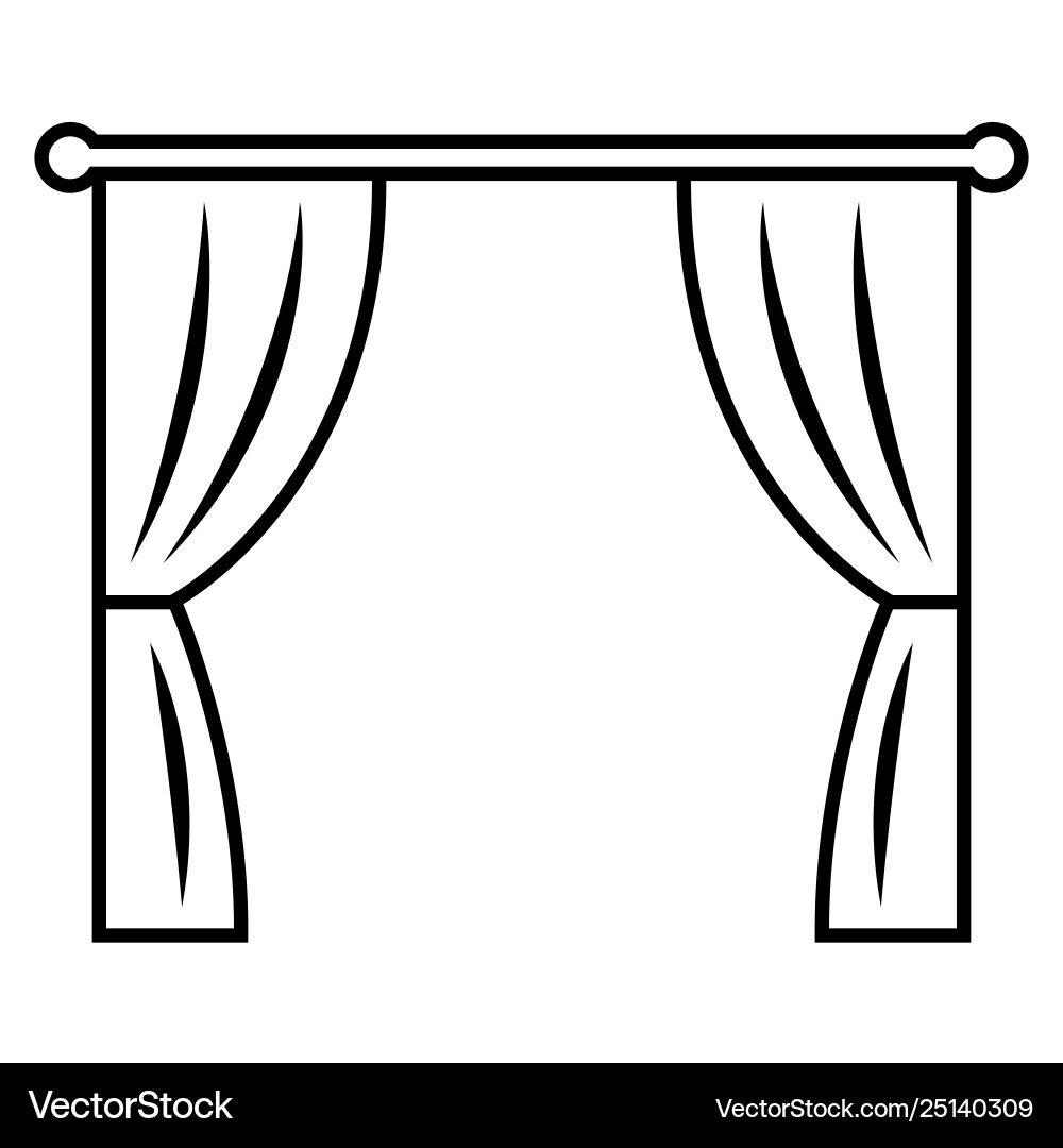 Curtains icon on white background Royalty Free Vector Image