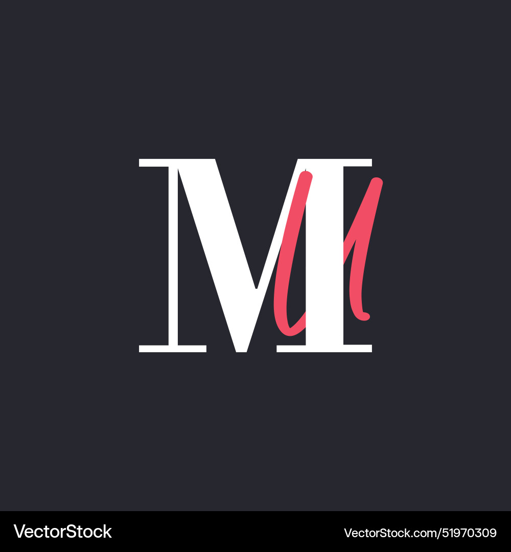 Letter mu logo perfectly blended initials Vector Image