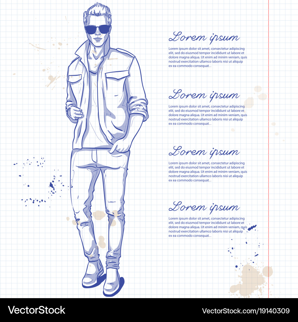 Man model Royalty Free Vector Image - VectorStock
