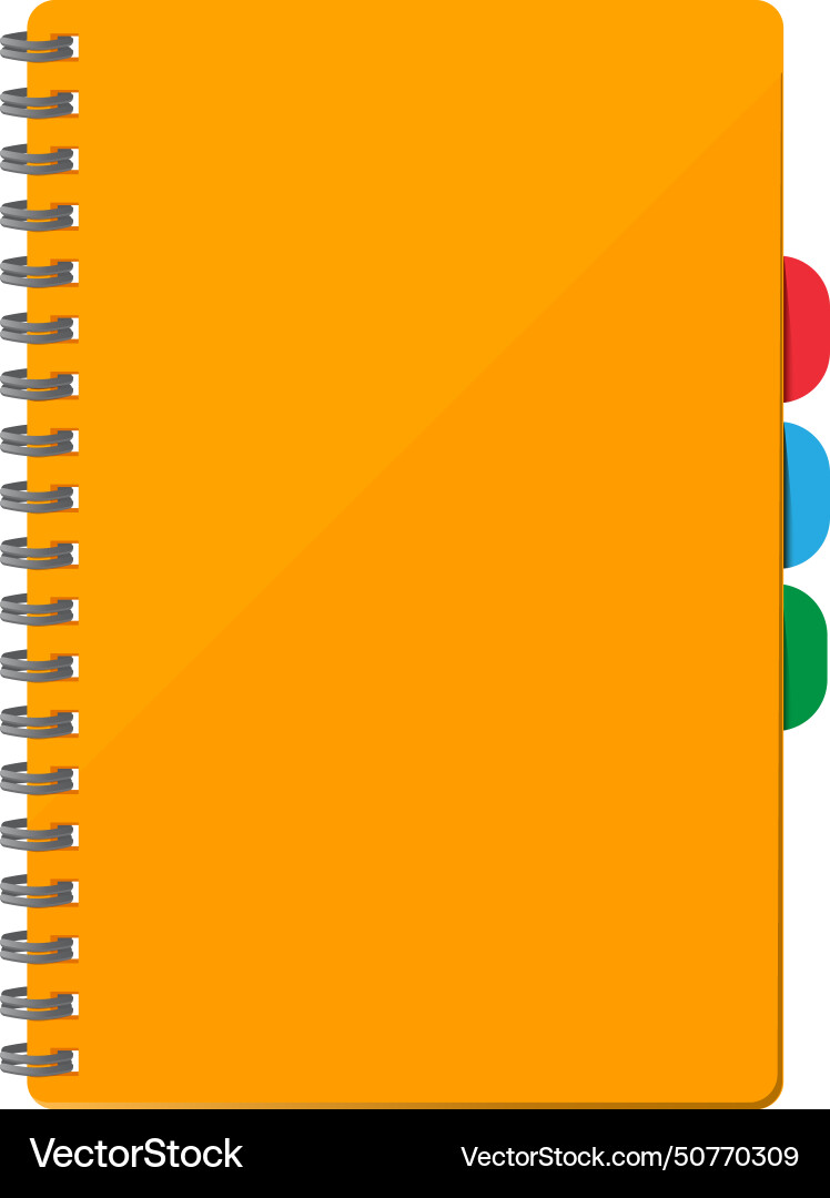 Notebook paper cartoon icon personal diary or Vector Image
