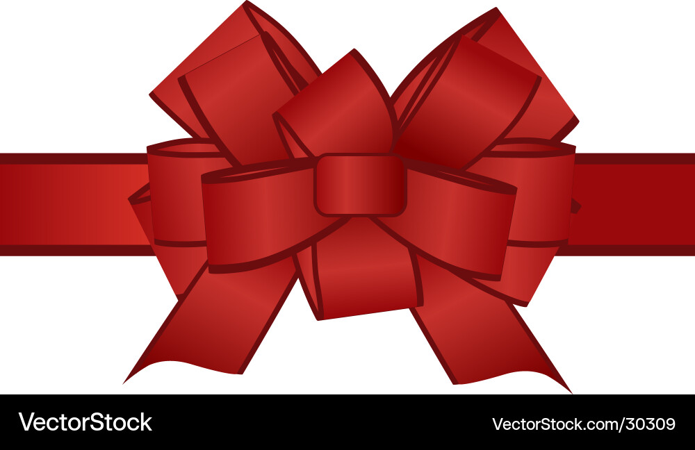 Red bow Royalty Free Vector Image - VectorStock
