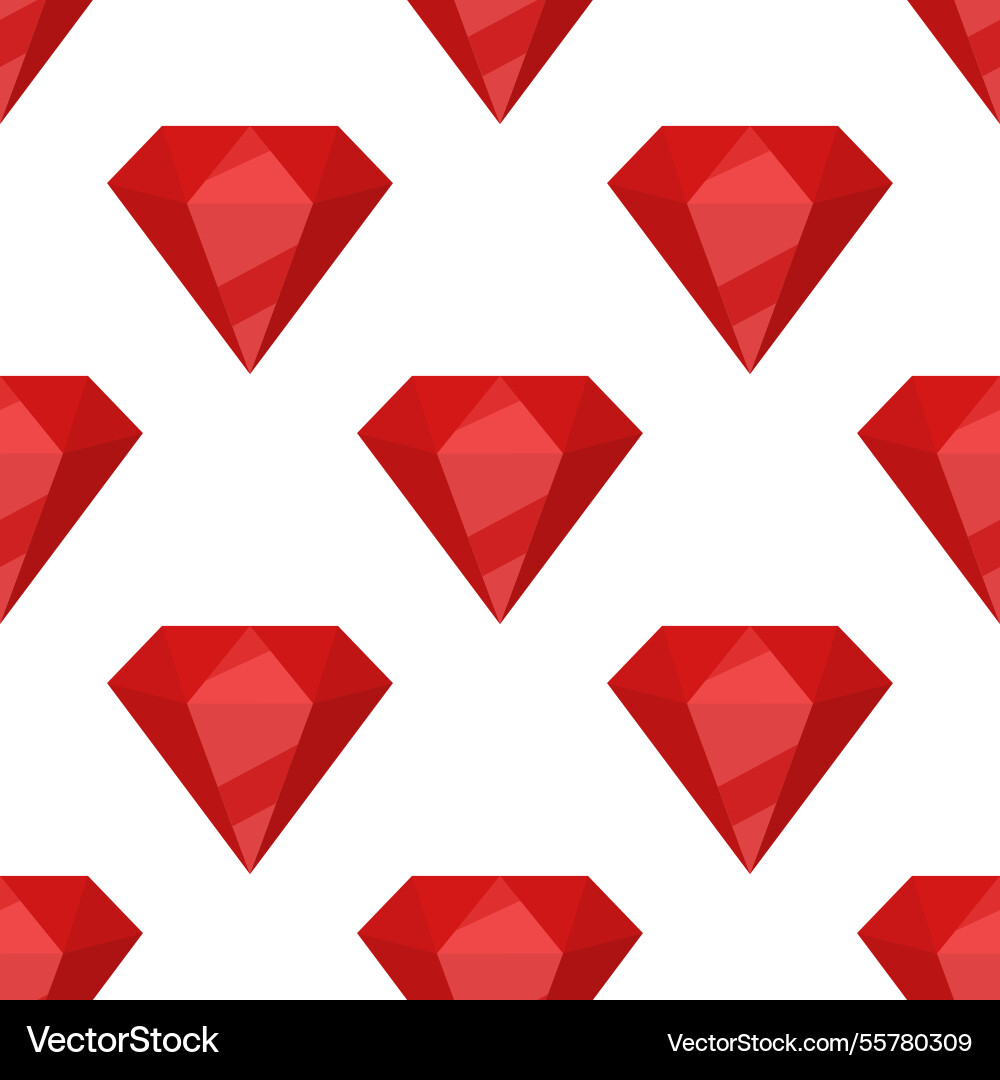 Seamless red diamond pattern flat cartoon Vector Image