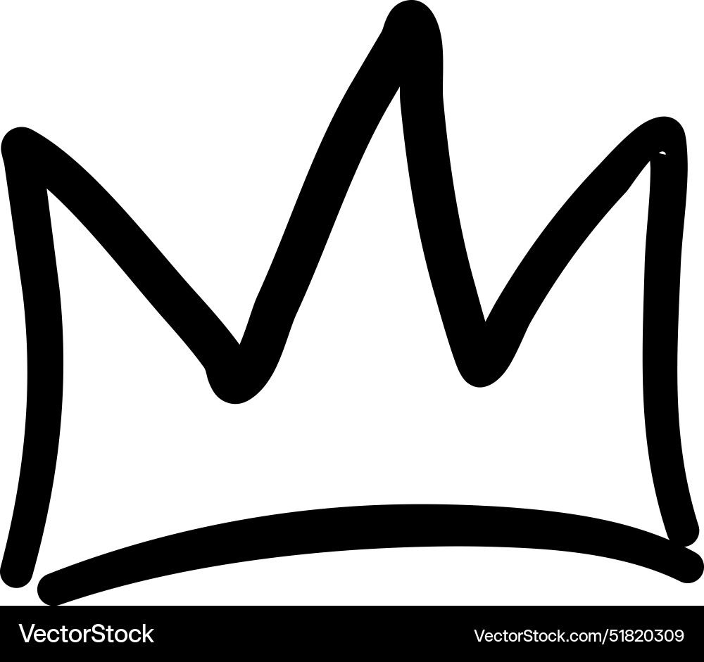 Sketch crown simple graffiti crowning elegant Vector Image