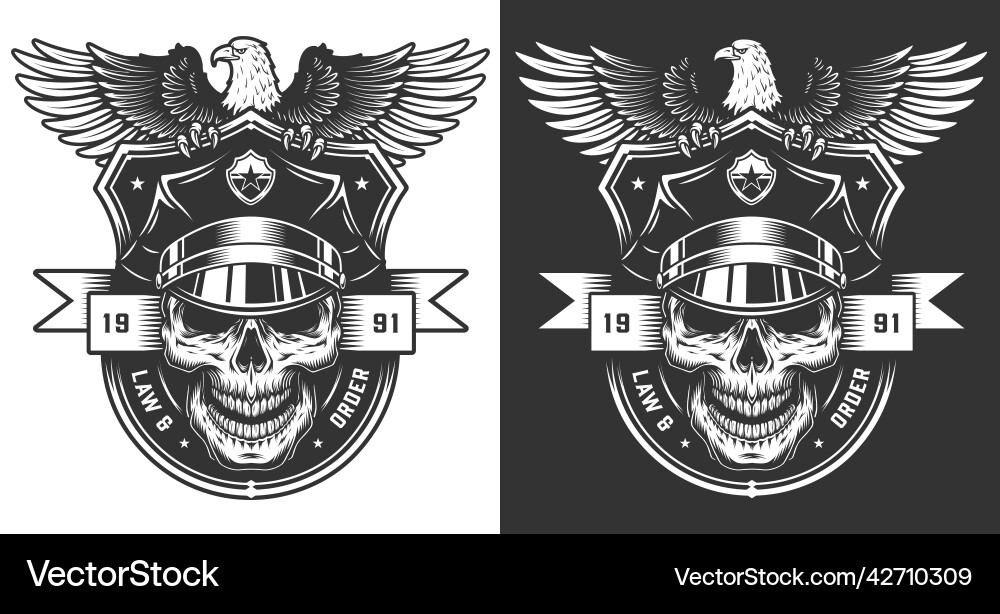 Vintage policeman label concept Royalty Free Vector Image