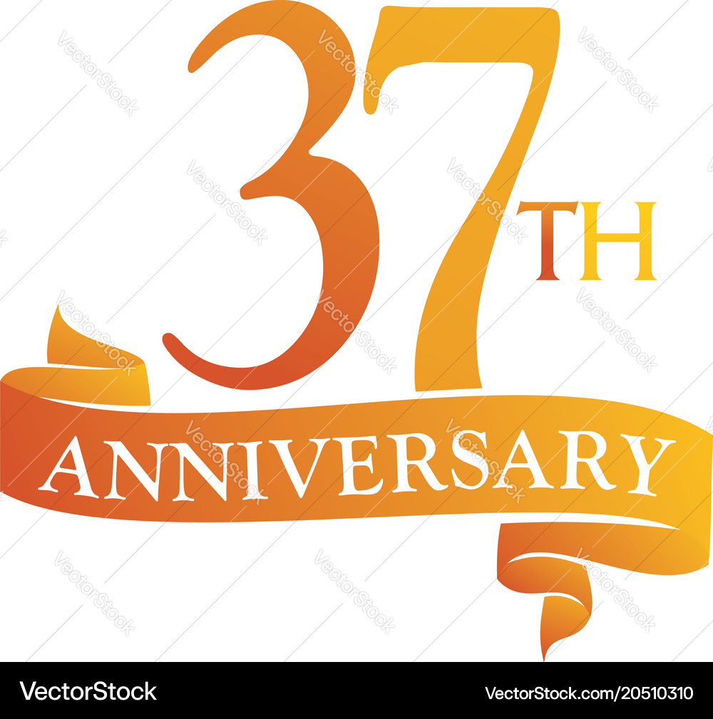 37 year ribbon anniversary Royalty Free Vector Image