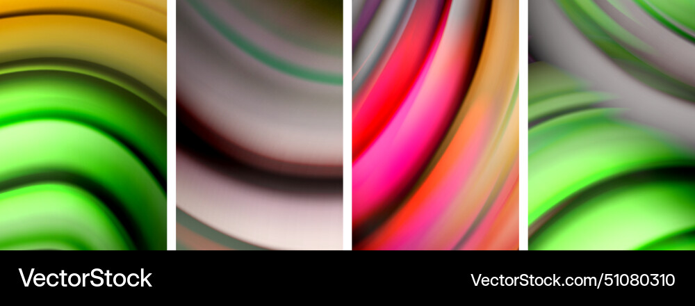 A collage of four different colored swirls Vector Image