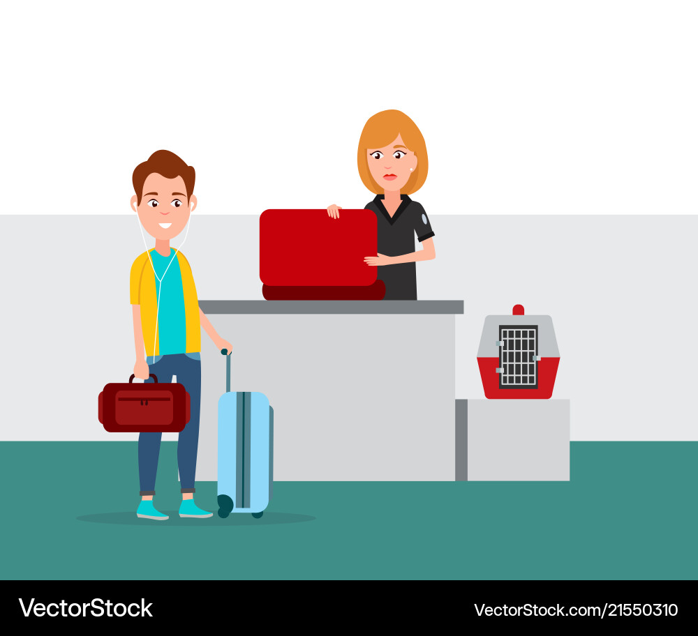 Airport baggage security check Royalty Free Vector Image