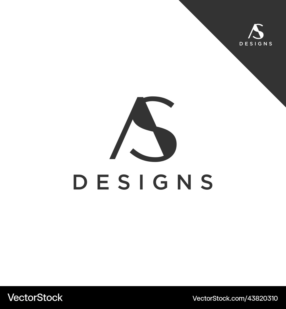 As sa creative logo design Royalty Free Vector Image