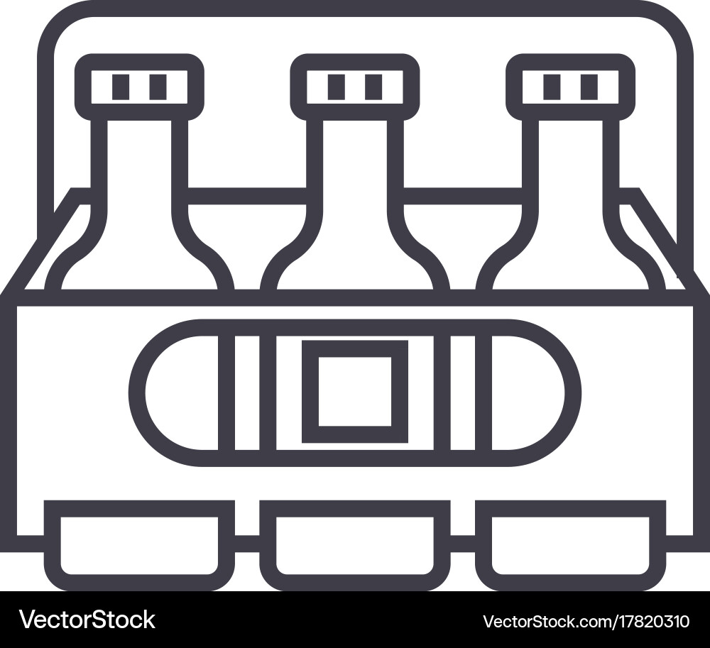 Beer box line icon sign Royalty Free Vector Image
