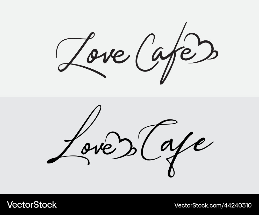 Coffee shop logo design cafe love Royalty Free Vector Image
