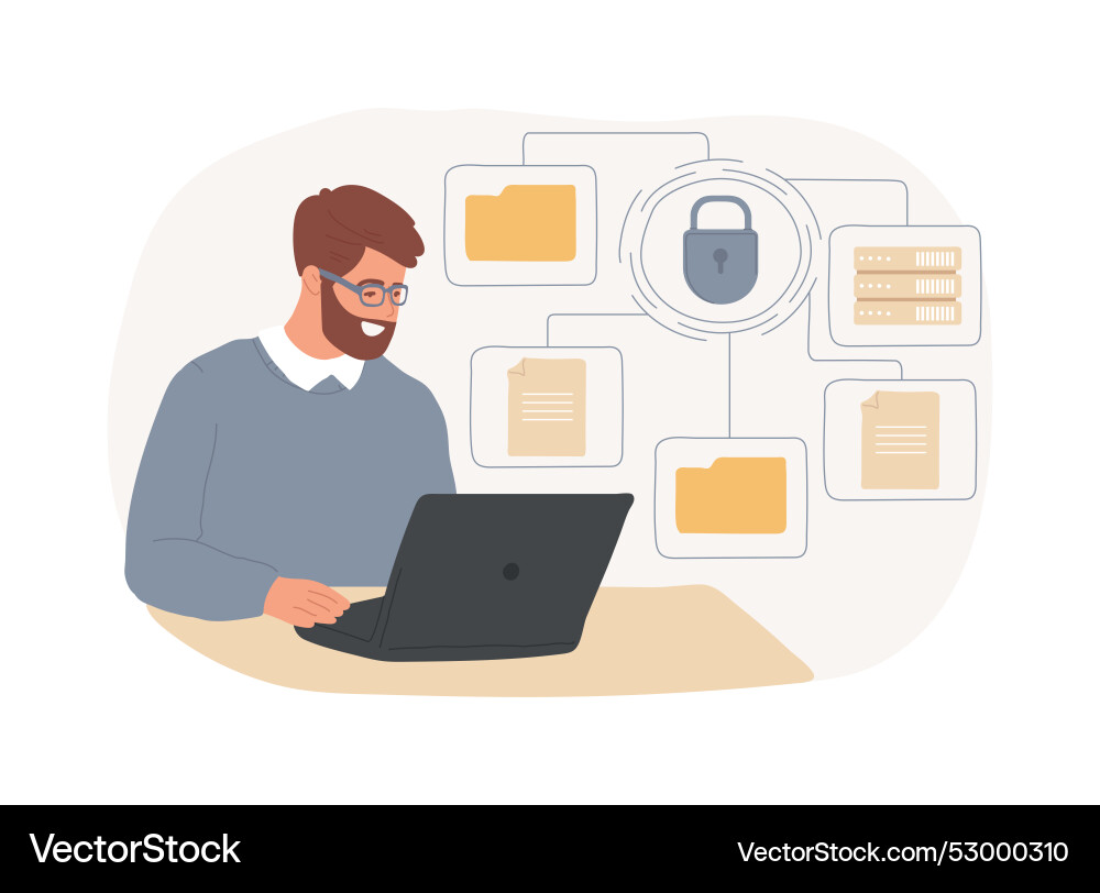 Data access isolated cartoon Royalty Free Vector Image