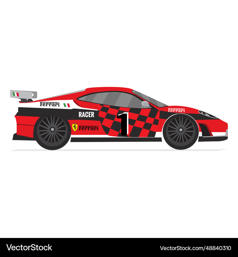 Ferrari racing car race Royalty Free Vector Image