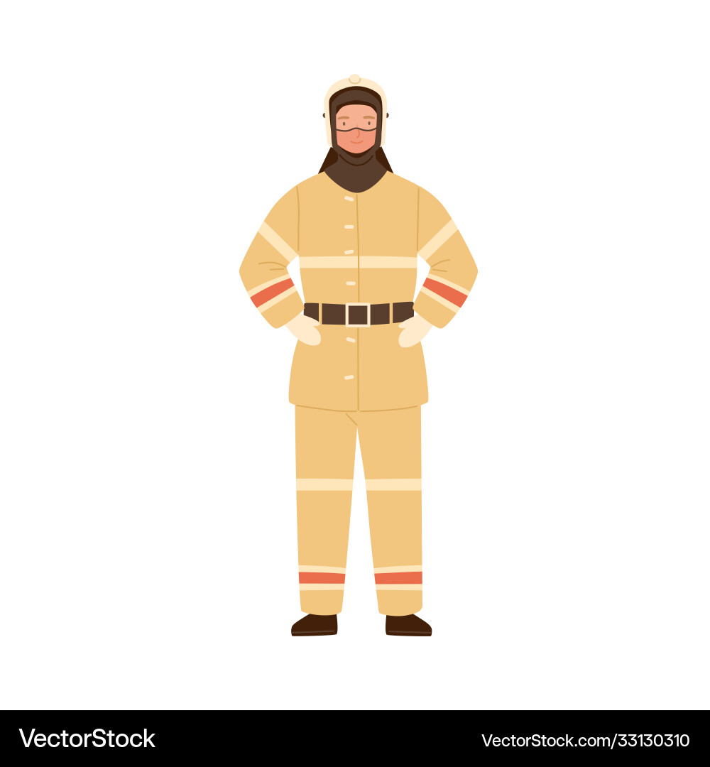 Firefighter fireman rescuer man in fireproof Vector Image