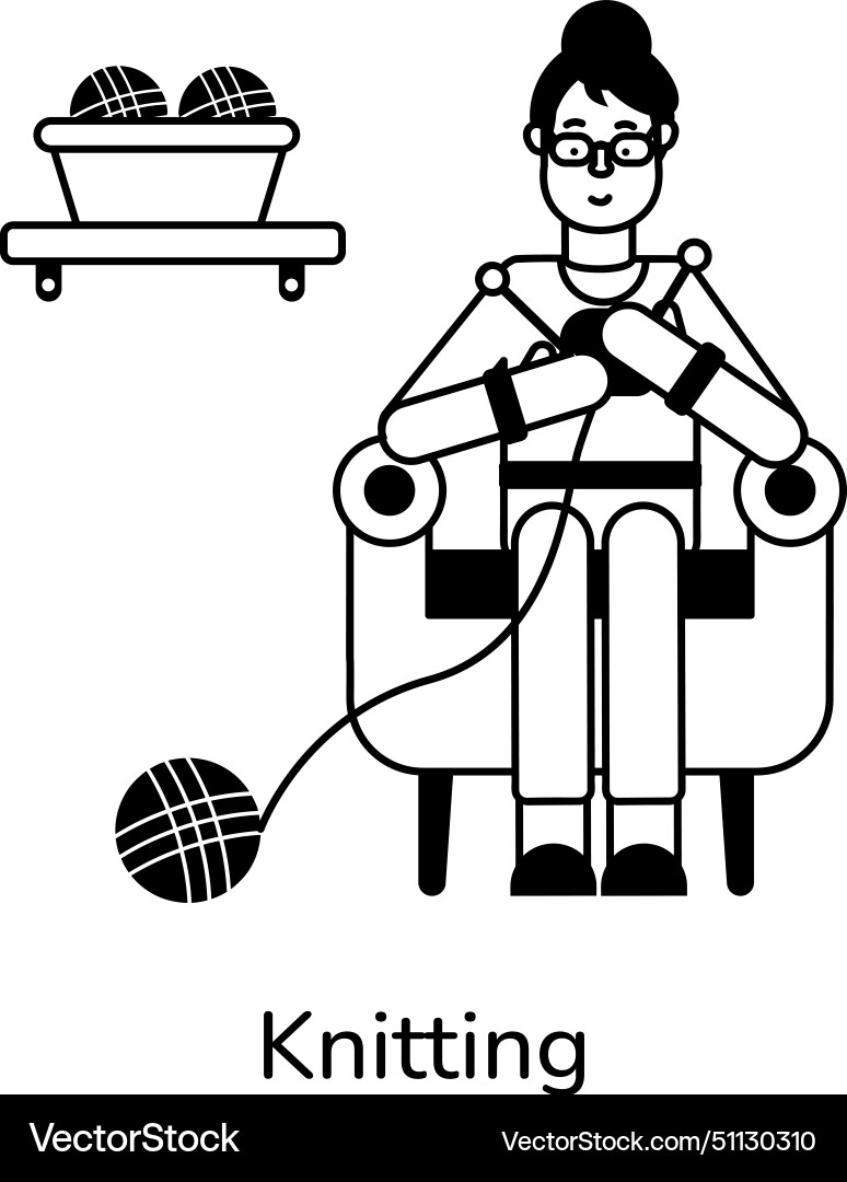 Knitting Royalty Free Vector Image - VectorStock