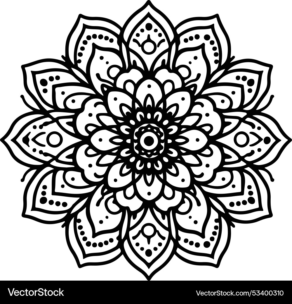 Line art mandala Royalty Free Vector Image - VectorStock