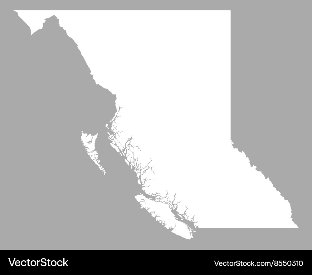 Map of british columbia Royalty Free Vector Image