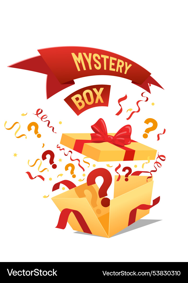 Mystery box surprise on a white background Vector Image