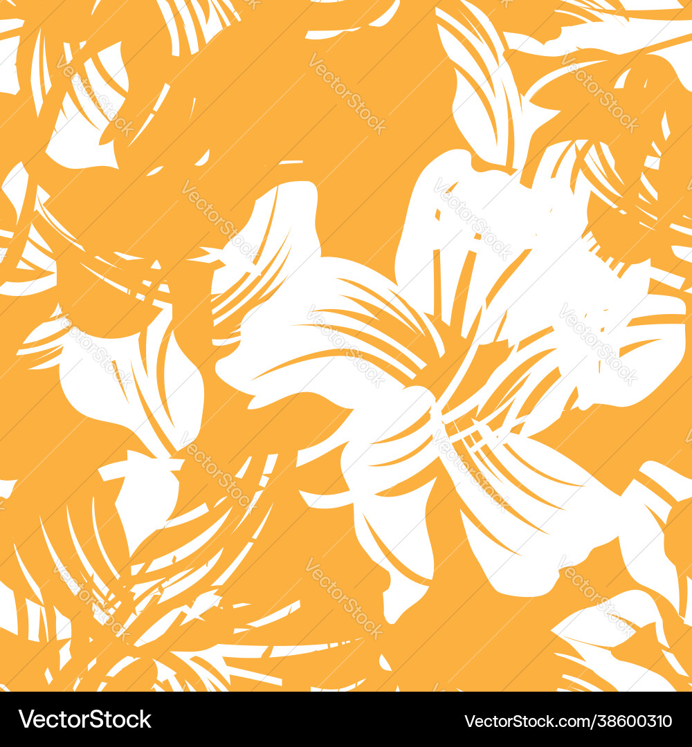 Orange floral seamless pattern background Vector Image