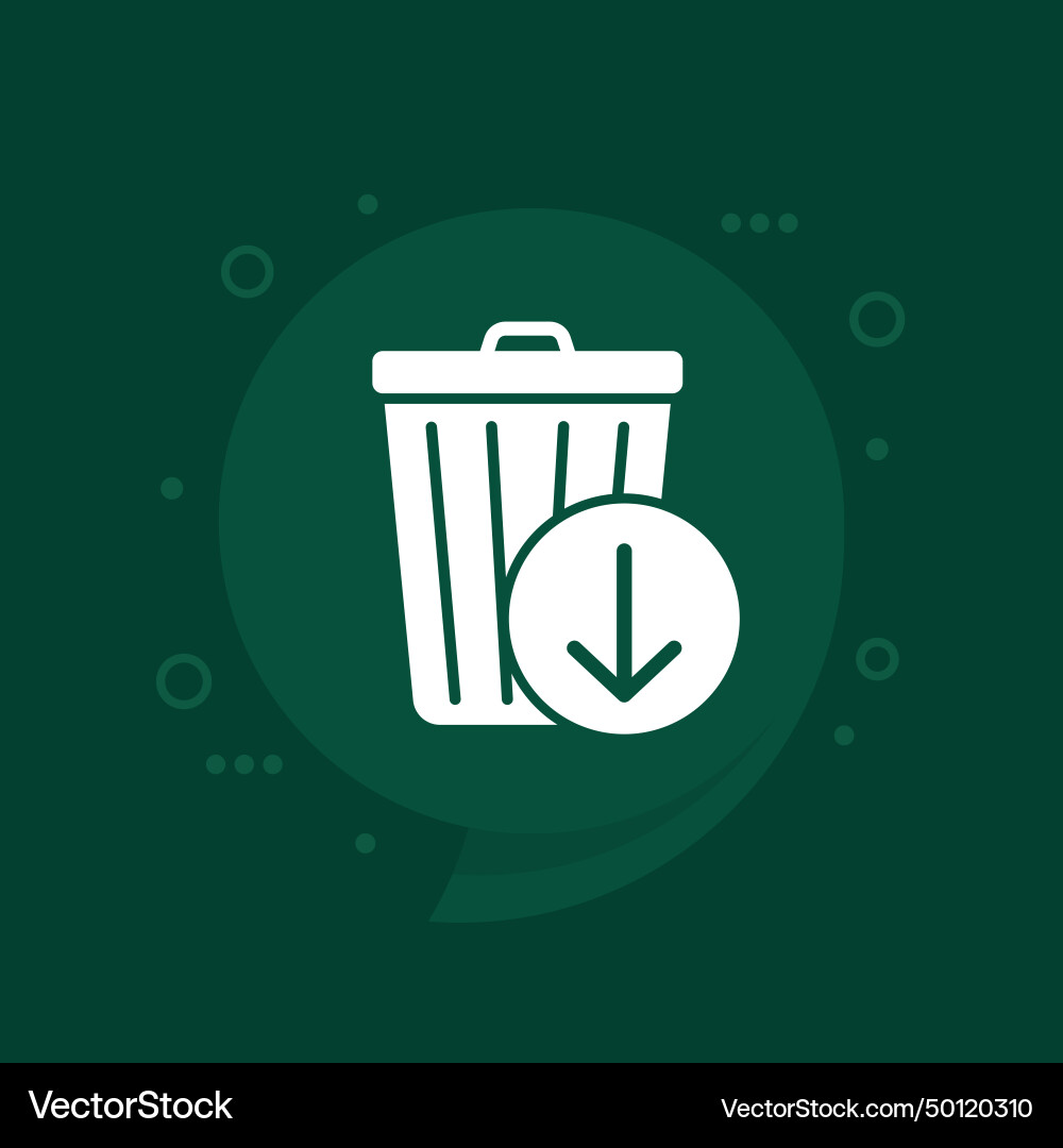 Reduce waste icon with a trash bin Royalty Free Vector Image