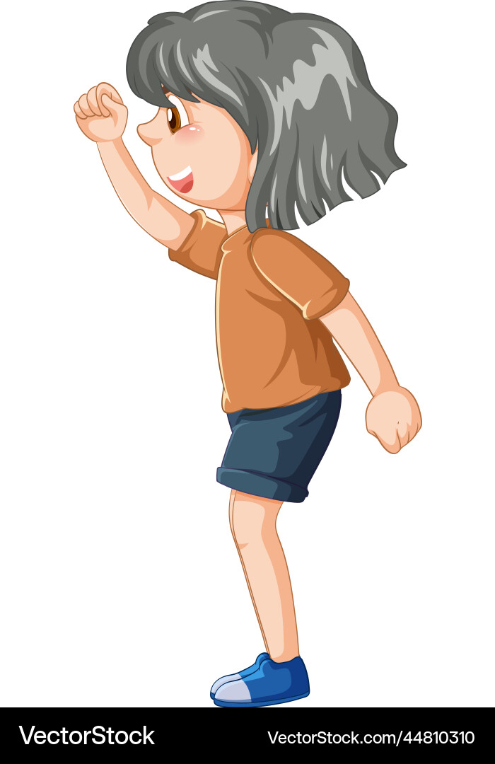 Side view of a girl standing Royalty Free Vector Image